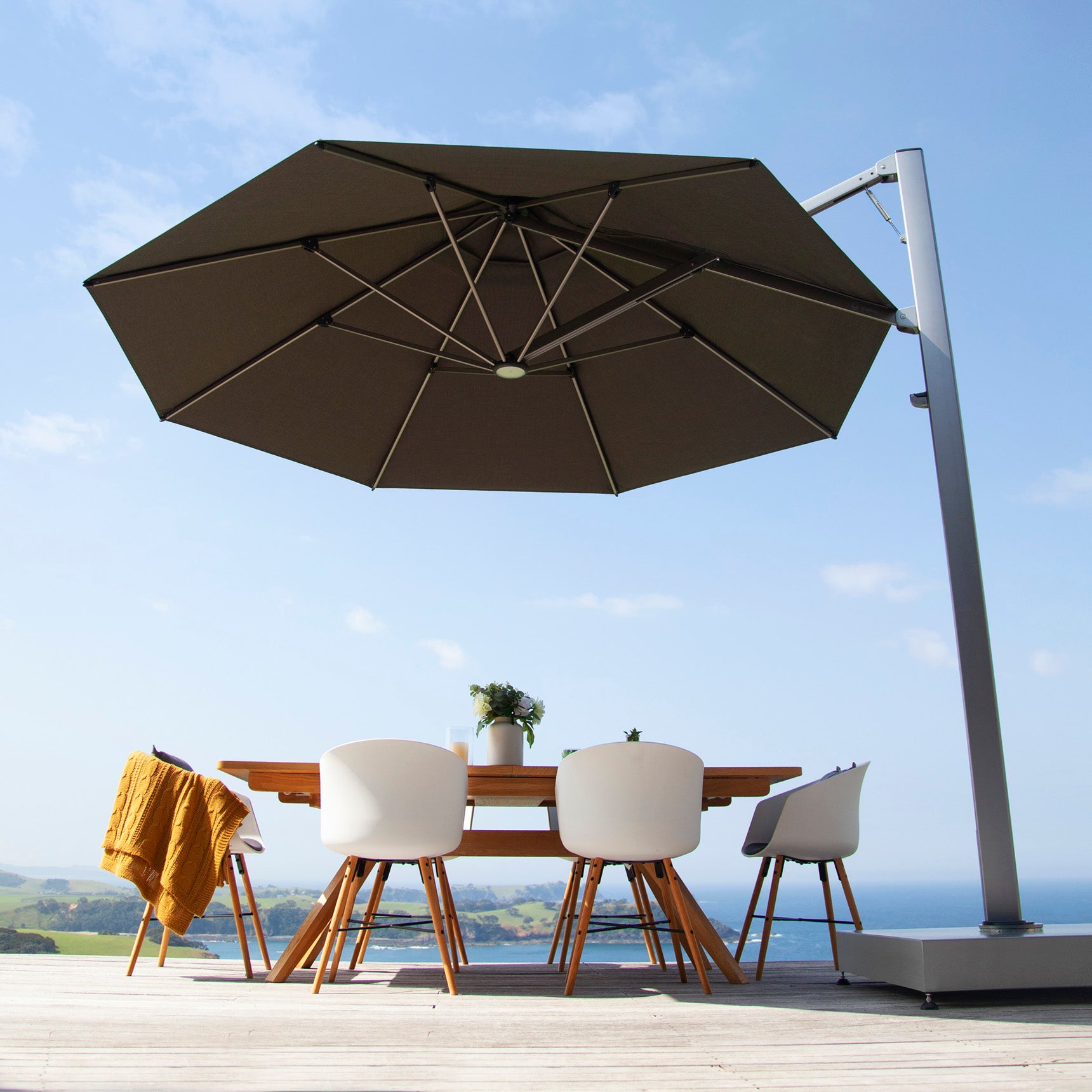 Shadowspec Serenity™ Rotating Cantilever Umbrella – Shade Screen Solutions